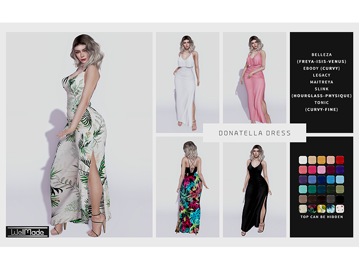 Second Life Marketplace Wellmade Donatella Dress 1597